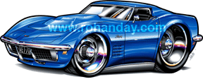 1971 Chevrolet Corvette Cartoon
